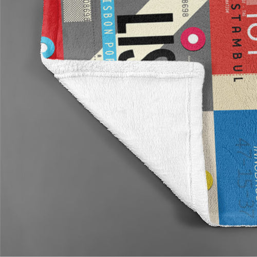 Throw Blanket - European airport codes pattern.