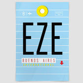 Poster - Wall Art Print - EZE - Ezeiza International Airport - IATA ...