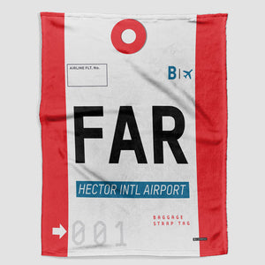 Throw Blanket - FAR airport code pattern.