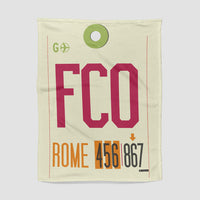 Throw Blanket - FCO airline code pattern.