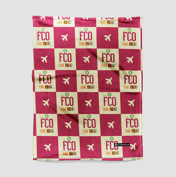 Throw Blanket - FCO airline code pattern.