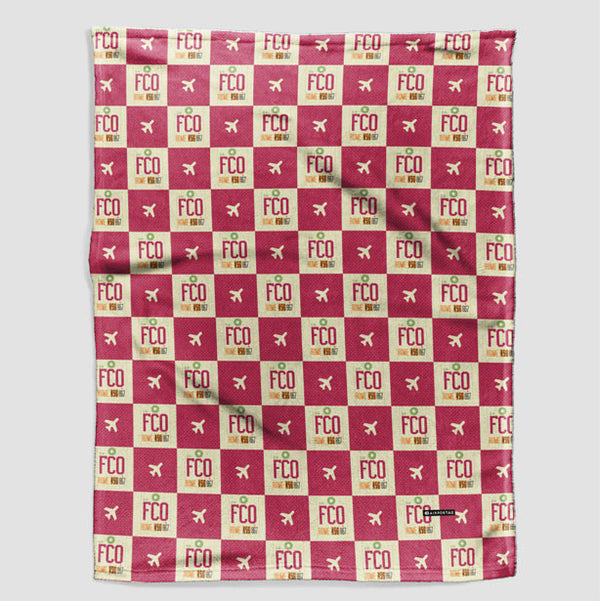 Throw Blanket - FCO airline code pattern.
