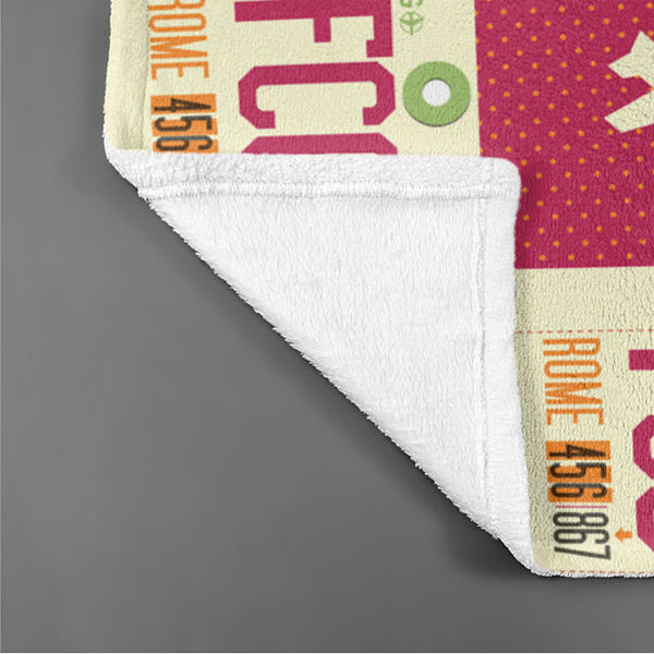 Throw Blanket - FCO airline code pattern.