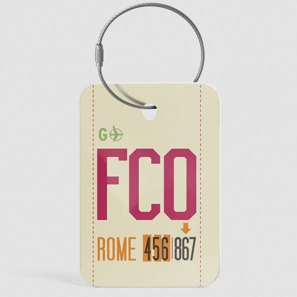 Airport Code Luggage Tag - IATA code FCO baggage tag