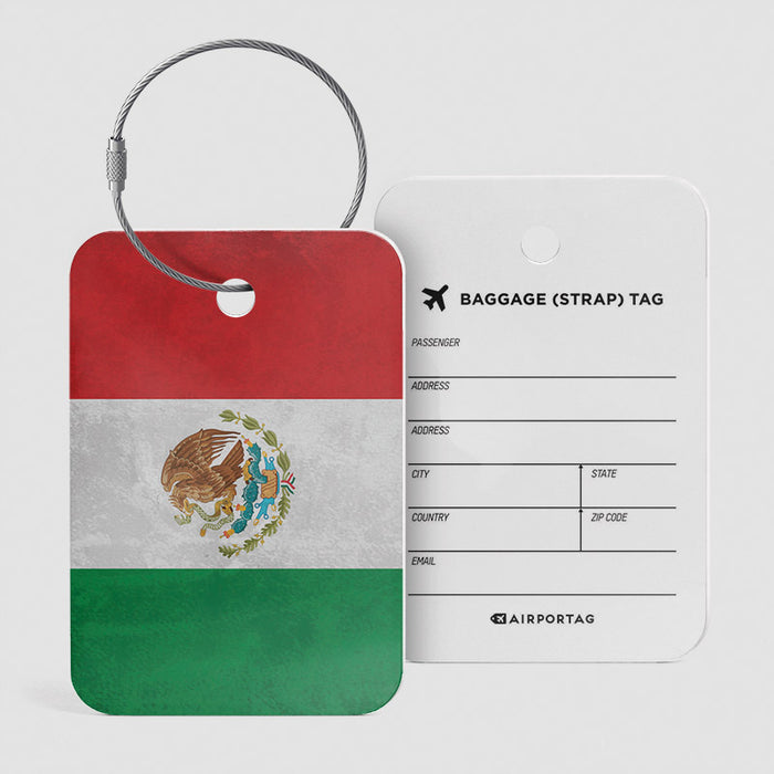 Flag Luggage Tag - Mexican flag baggage tag