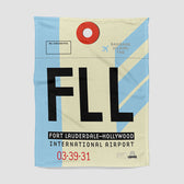 Throw Blanket - FLL airport code pattern.