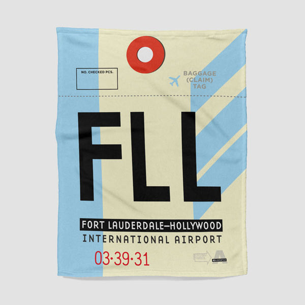 Throw Blanket - FLL airport code pattern.