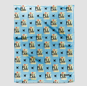 Throw Blanket - FLL airport code pattern.