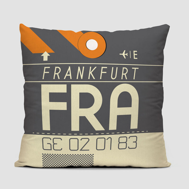 Throw Pillow - FRA - Frankfurt Airport. IATA code FRA.