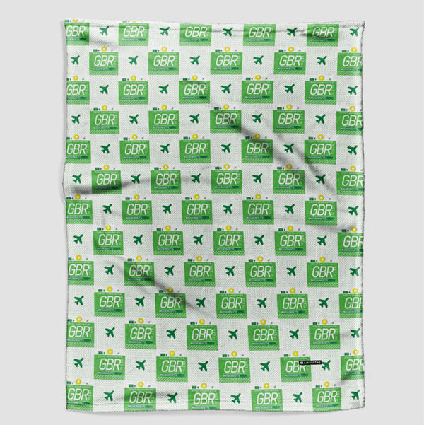 Throw Blanket - GBR airport code pattern.