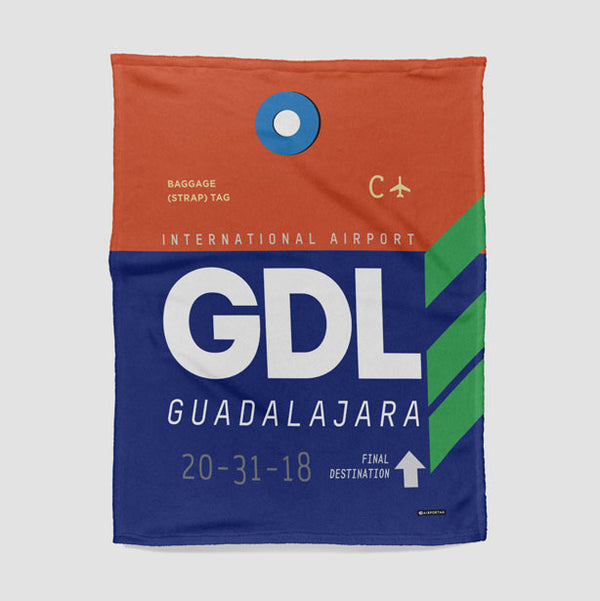 Throw Blanket - GDL airport code pattern.