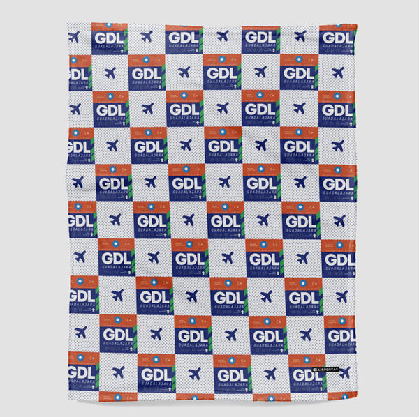 Throw Blanket - GDL airport code pattern.