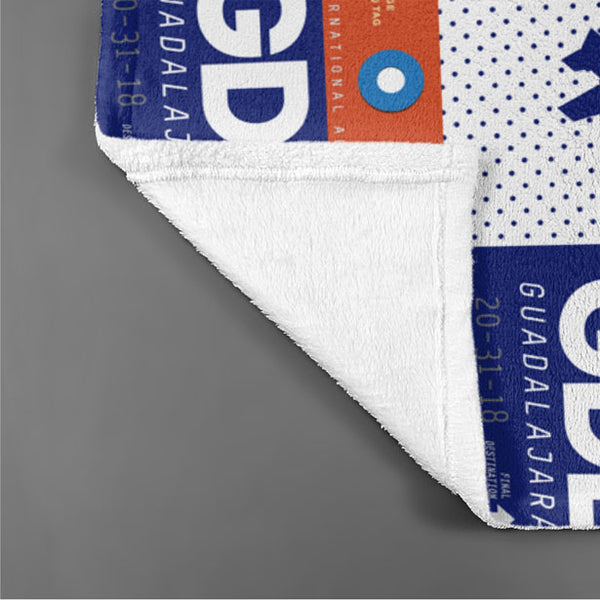 Throw Blanket - GDL airport code pattern.