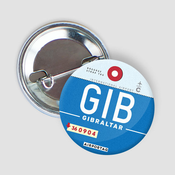 Pinback Button - Gibraltar Intl Airport - Gibraltar - IATA code GIB