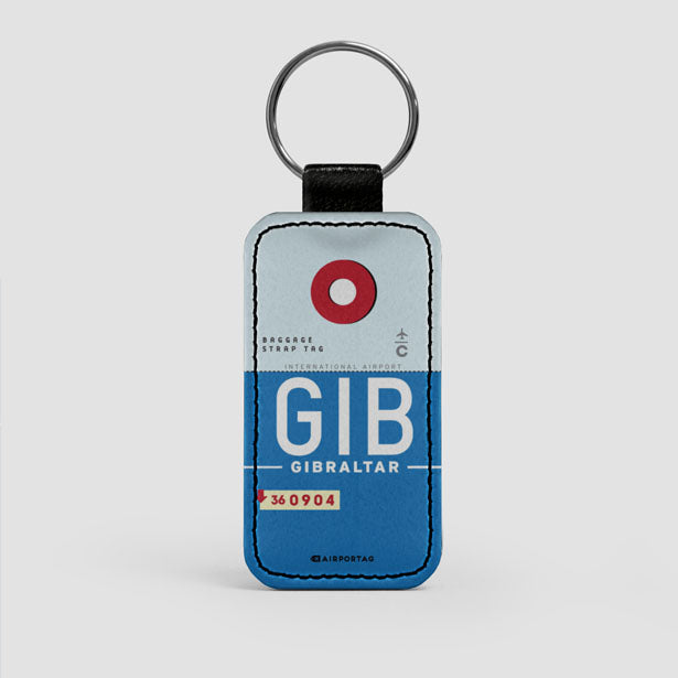 GIB - Gibraltar Intl Airport - Gibraltar - Leather Keychain