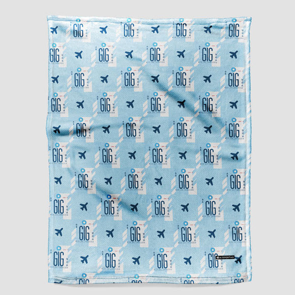 Throw Blanket - GIG airport code pattern.