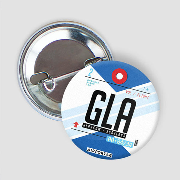 Pinback Button - Glasgow Abbotsinch Airport - Scotland - IATA code GLA