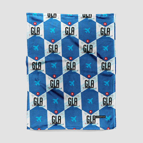 Throw Blanket - GLA airport code pattern.
