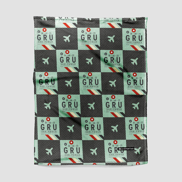 Throw Blanket - GRU airport code pattern.