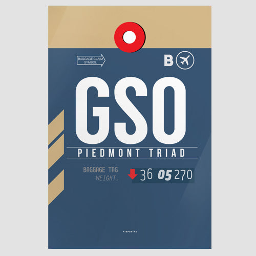 Poster - Wall Art Print - GSO - Piedmont Triad Intl Airport - North ...