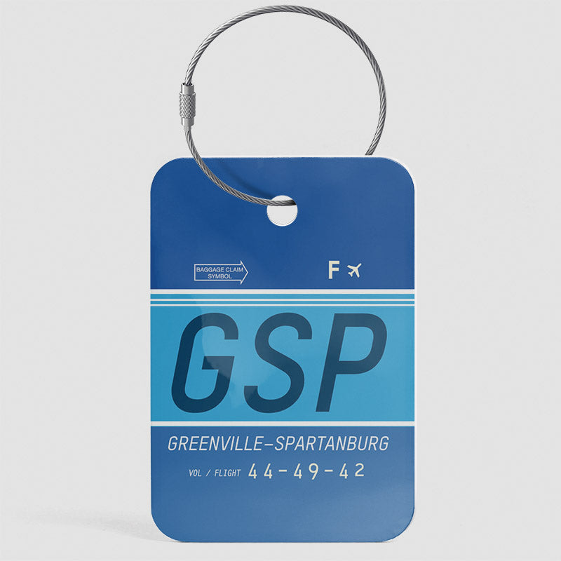 Airport Code Luggage Tag - IATA code GSP baggage tag