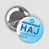 Pinback Button - Hannover Airport - Lower Saxony, Germany - IATA code HAJ