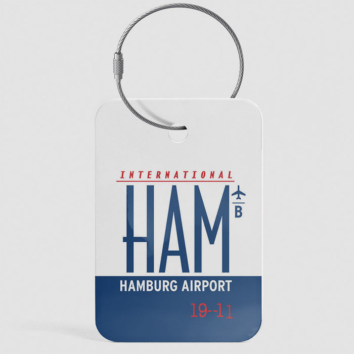 Airport Code Luggage Tag - IATA code HAM baggage tag