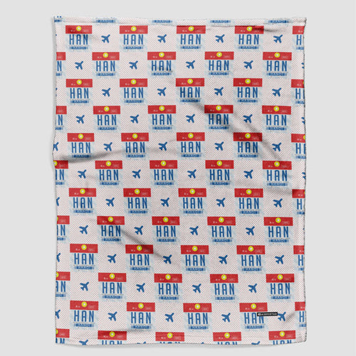 Throw Blanket - HAN airport code pattern.