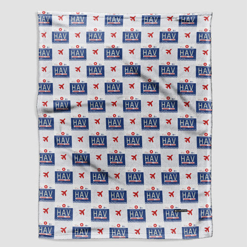 Throw Blanket - HAV airport code pattern.