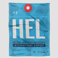 Throw Blanket - HEL airport code pattern.
