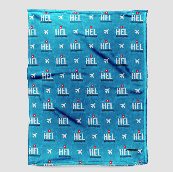Throw Blanket - HEL airport code pattern.