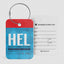 Airport Code Luggage Tag - IATA code HEL baggage tag