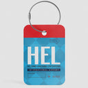 Airport Code Luggage Tag - IATA code HEL baggage tag