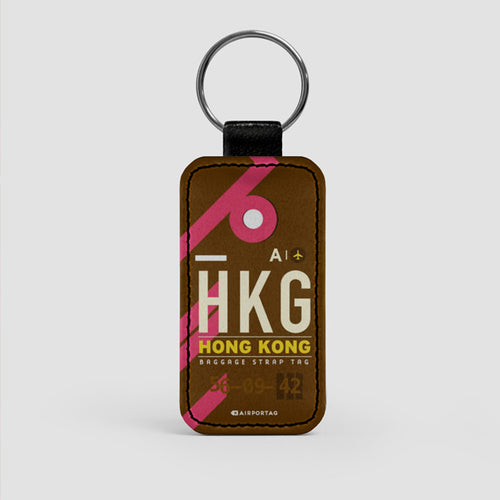 HKG - Hong Kong Airport - Leather Keychain