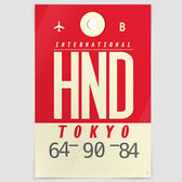 Poster - Wall Art Print - HND - Tokyo Haneda Intl Airport - IATA code HND