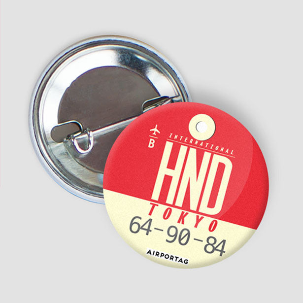 Pinback Button - Haneda Airport - Tokyo, Japan - IATA code HND