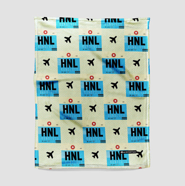 Throw Blanket - HNL airport code pattern.