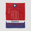 Throw Blanket - HOU airport code pattern.