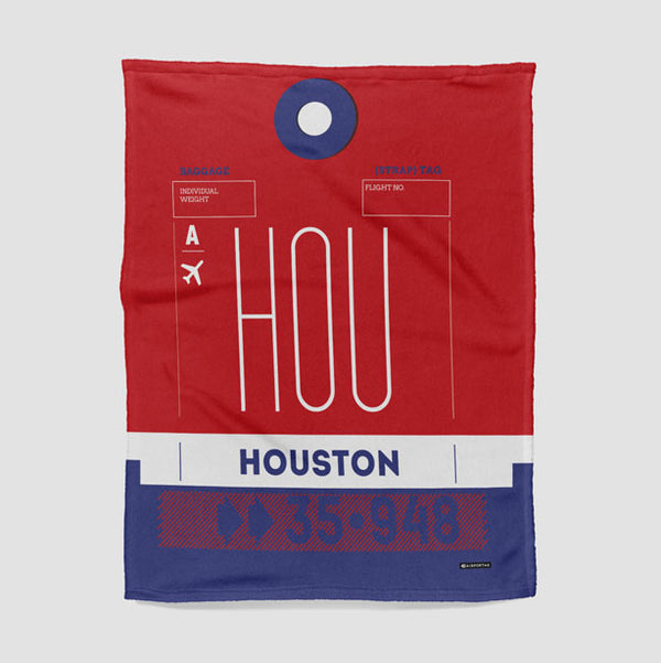Throw Blanket - HOU airport code pattern.