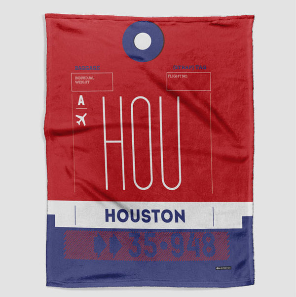 Throw Blanket - HOU airport code pattern.
