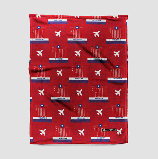 Throw Blanket - HOU airport code pattern.