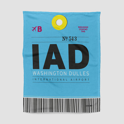Throw Blanket - IAD airport code pattern.