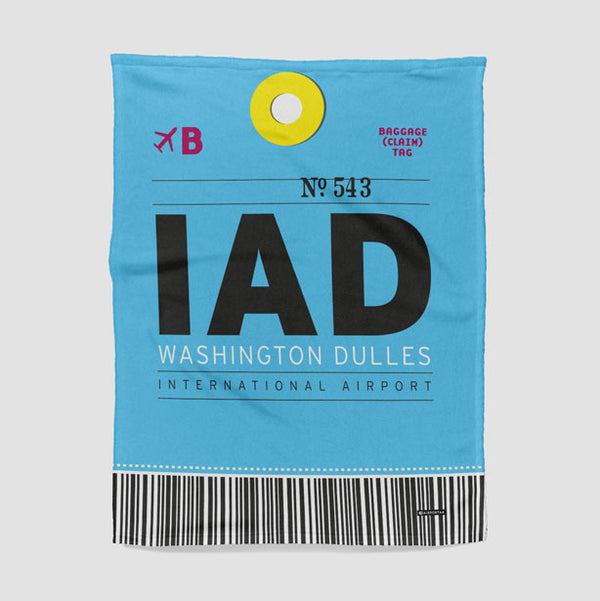 Throw Blanket - IAD airport code pattern.