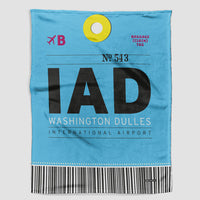 Throw Blanket - IAD airport code pattern.