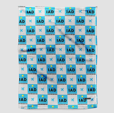 Throw Blanket - IAD airport code pattern.