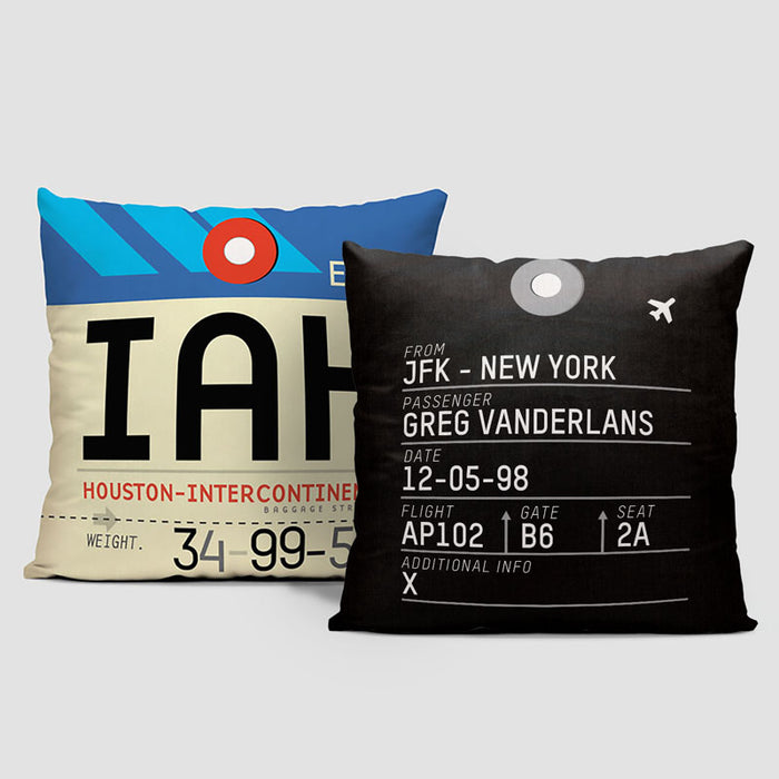 Throw Pillow - IAH - George Bush Intercontinental Airport - IATA code IAH