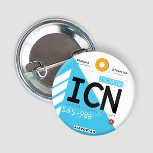 Pinback Button - Incheon Airport - Seoul, South Korea - IATA code ICN