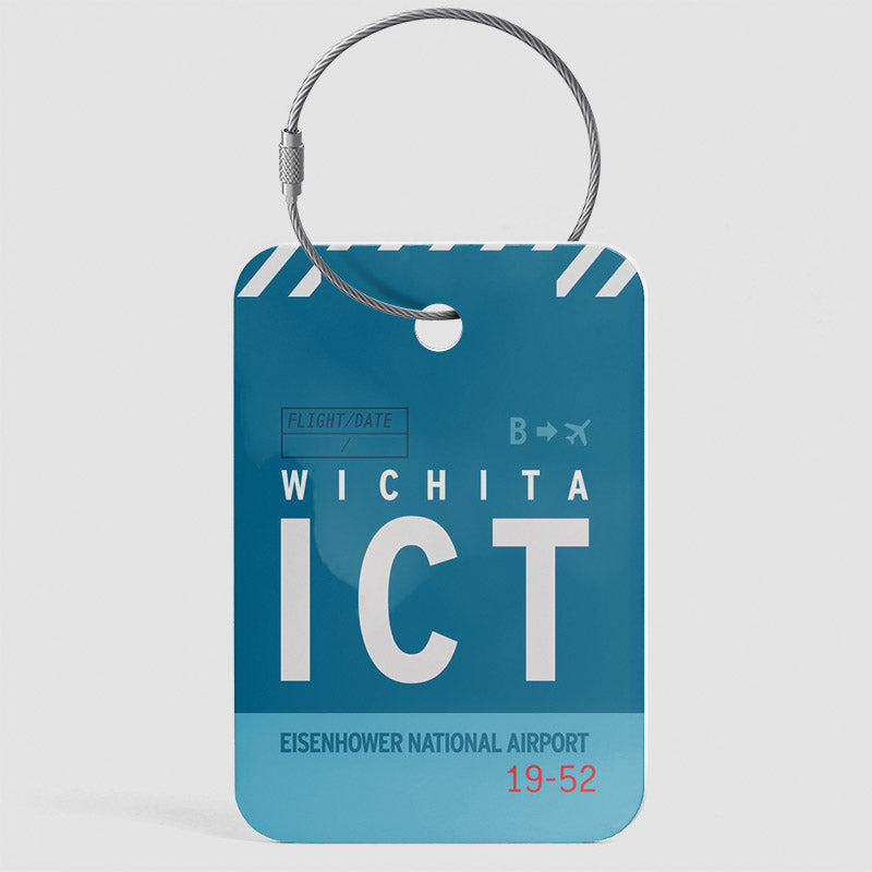 Airport Code Luggage Tag - IATA code ICT baggage tag