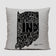 INDIANA Map - IATA Airport Codes Throw Pillow