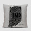 INDIANA Map - IATA Airport Codes Throw Pillow